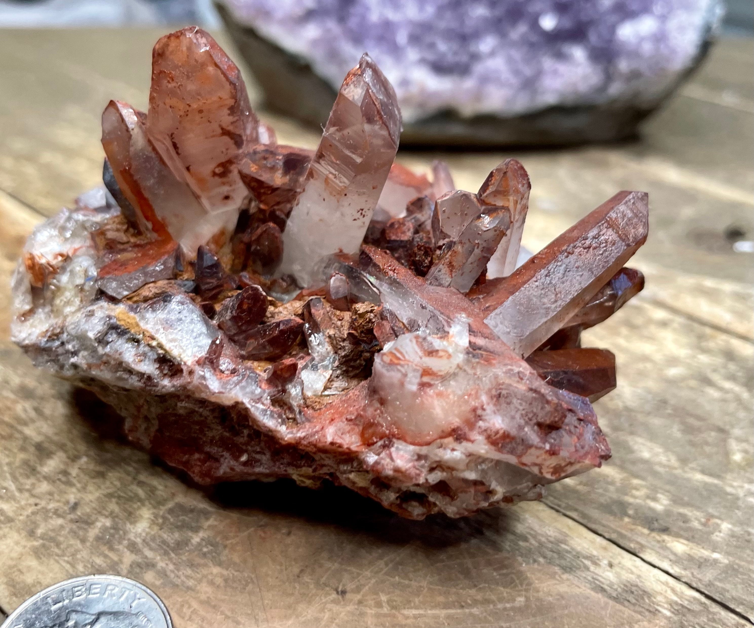 Red Dragon Quartz Multi point cluster Red Phantom Quartz Red Hematite ...