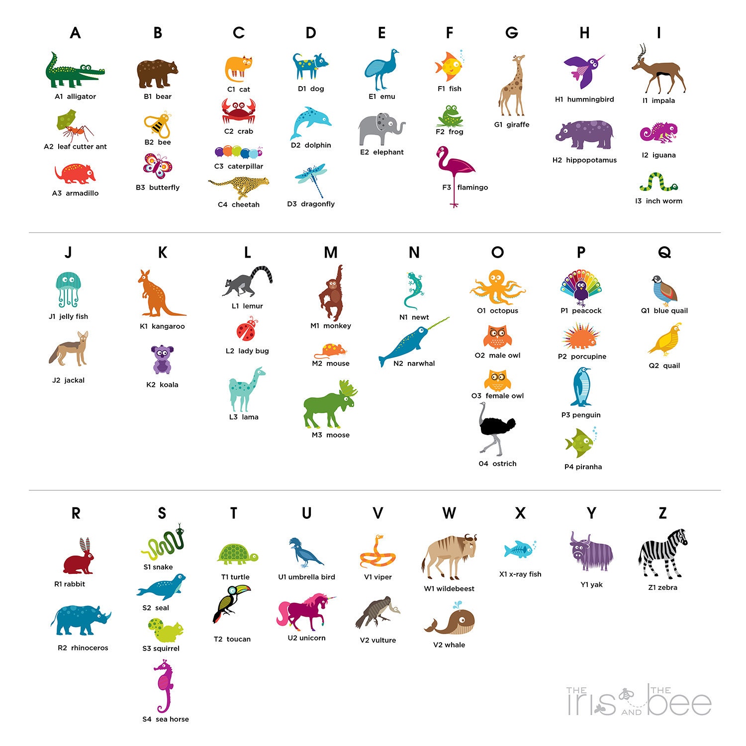 Custom Boy Animal Name Art Print - Etsy