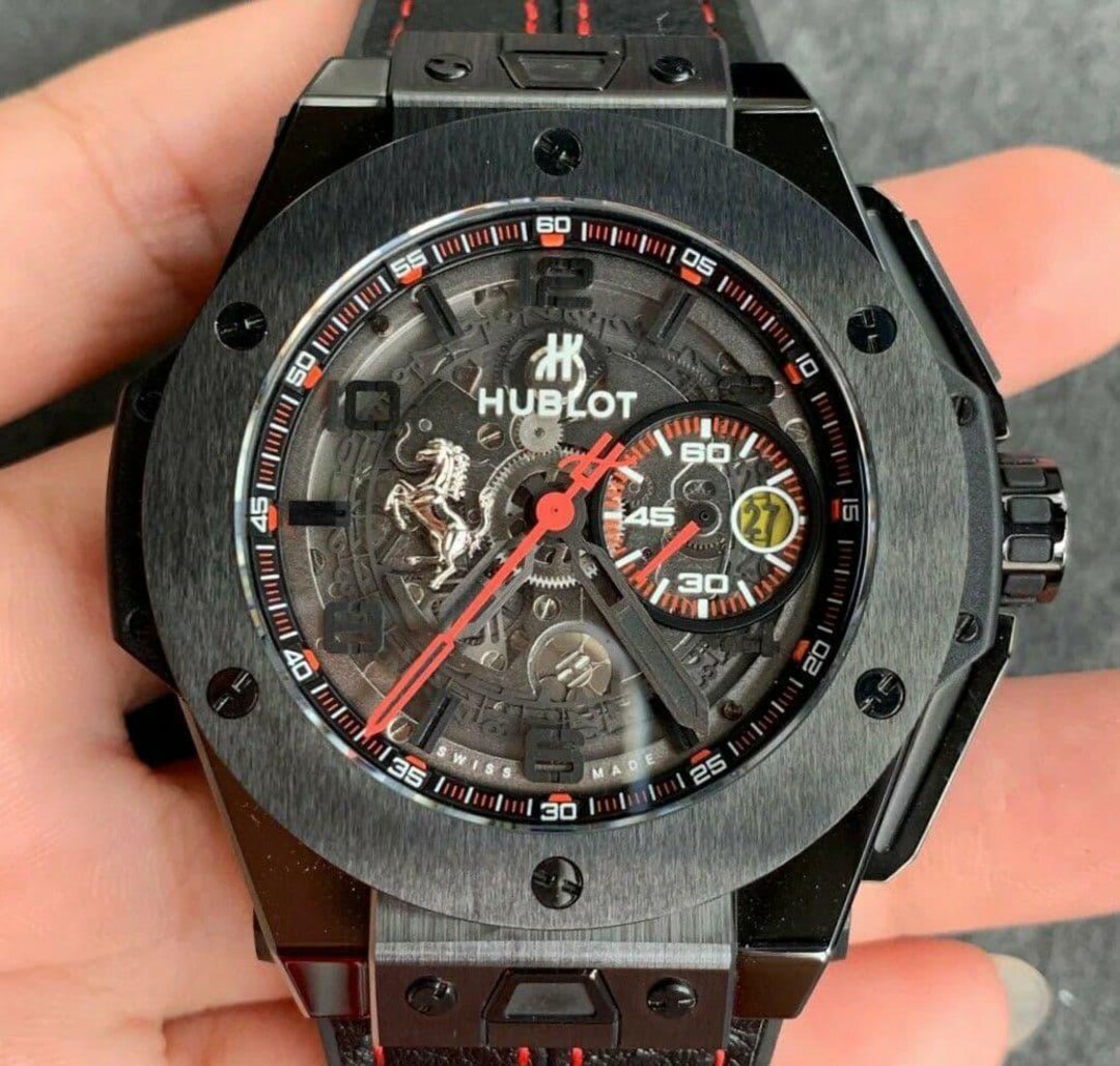 Big Bang Ferrari Unico Black Ceramic V6F Best Edition Skeleton Dial on ...