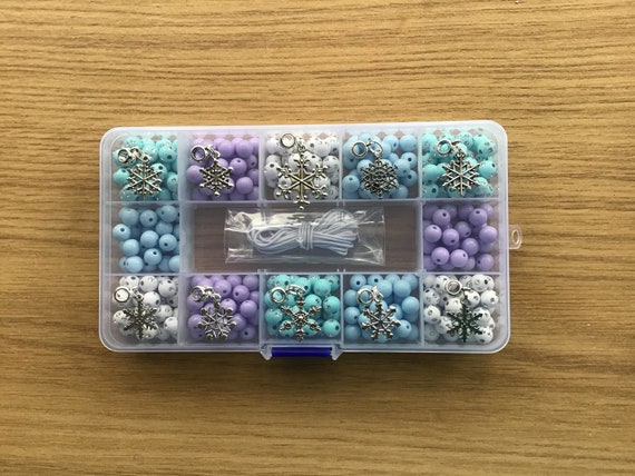 FROZEN SNOWFLAKES Bracelet Making Kit Bead Box With Charms. Frozen Party Sleepover Games. Birthday and Christmas Gift Stocking Filler. Etsy UK