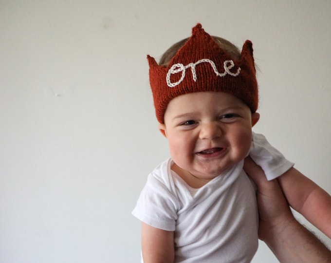 Personalized Hand-knit Birthday Crown: Baby First Birthday Hat - Etsy