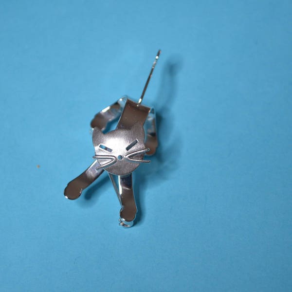 Sterling Cat Pin - Etsy
