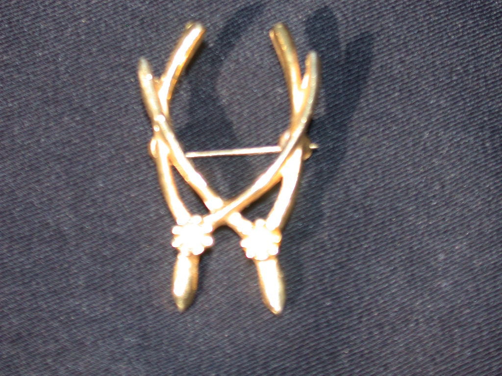 A LA VENTA Doble Wishbone Pin con Perlas - Etsy España