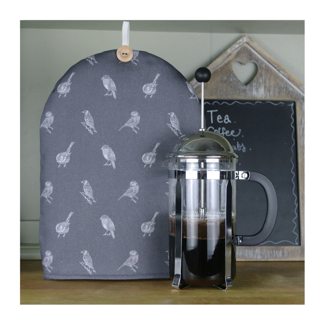 Cafetiere Cover Cosy in British Birds Fabric. Birdwatching Gift. Robin ...