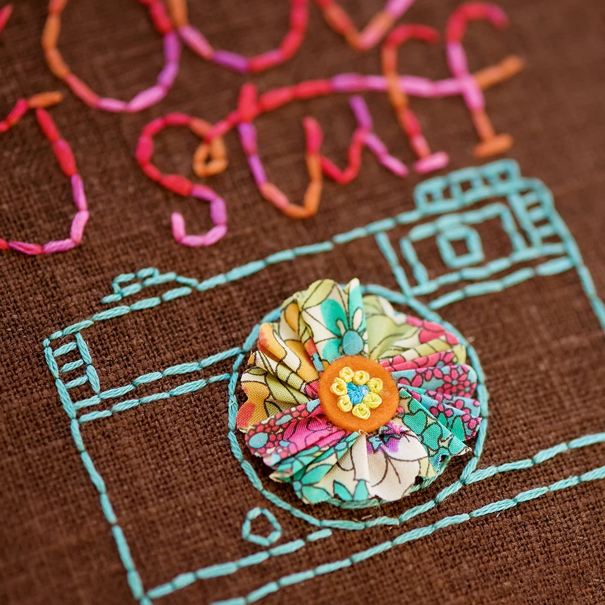 PDF Embroidery Pattern Vintage Camera Hand Stitched Flower | Etsy