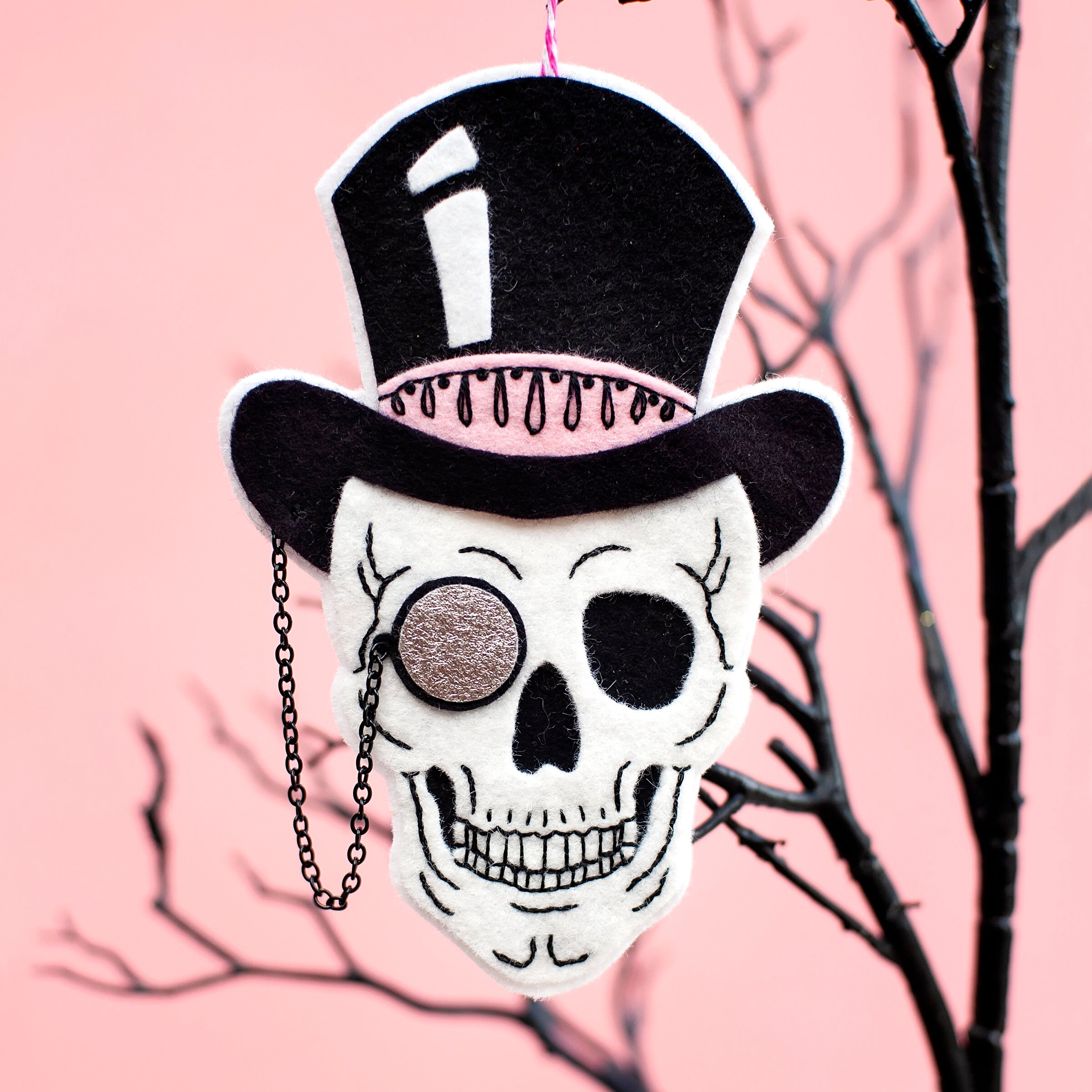 Set of Two Felt PDF Patterns, Skull Pattern, Halloween Moth, Halloween ...