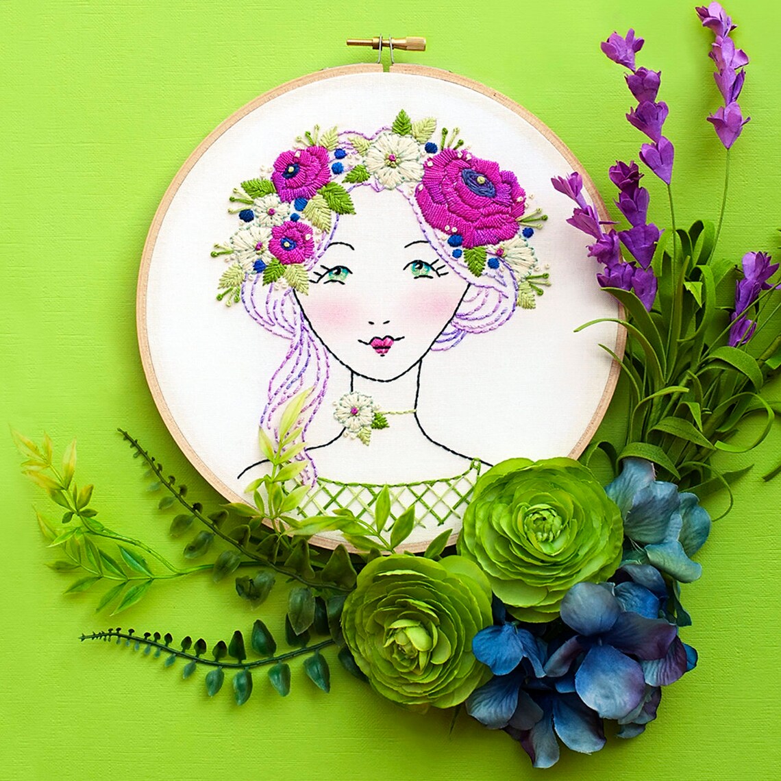 Embroidery Pattern Flower Crown Hand Embroidery PDF Floral | Etsy