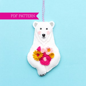 PDF Pattern, Polar Bear Ornament, Christmas Ornament, Xmas Ornament ...
