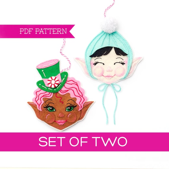 Felt PDF Pattern Elf Ornament DIY Ornament Felt Sewing | Etsy