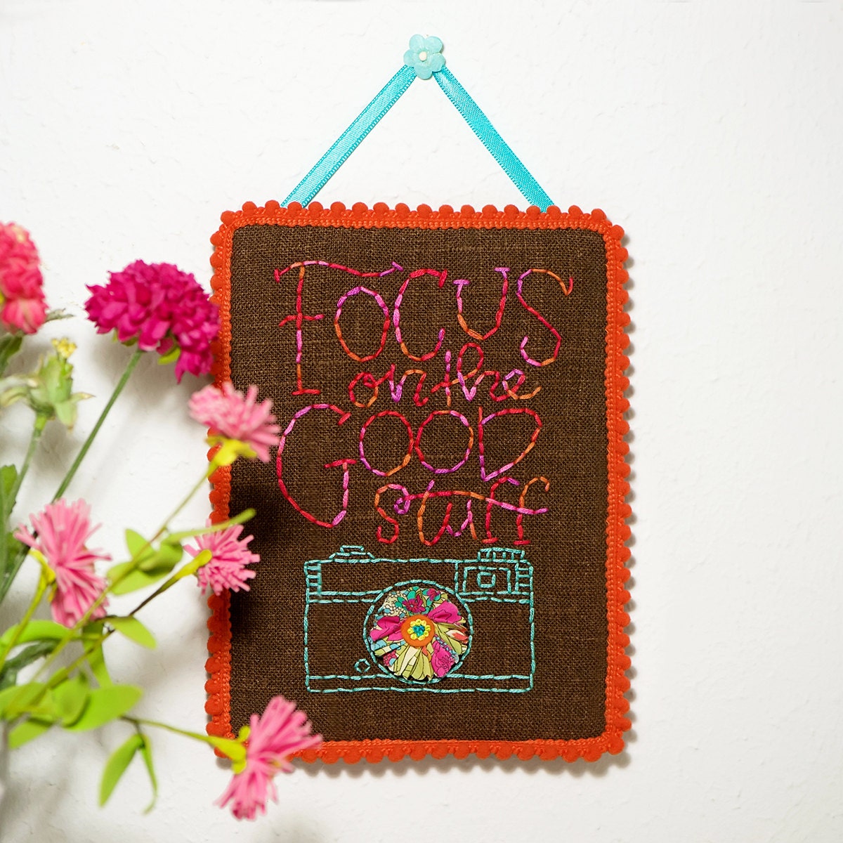 PDF Embroidery Pattern Vintage Camera Hand Stitched Flower | Etsy