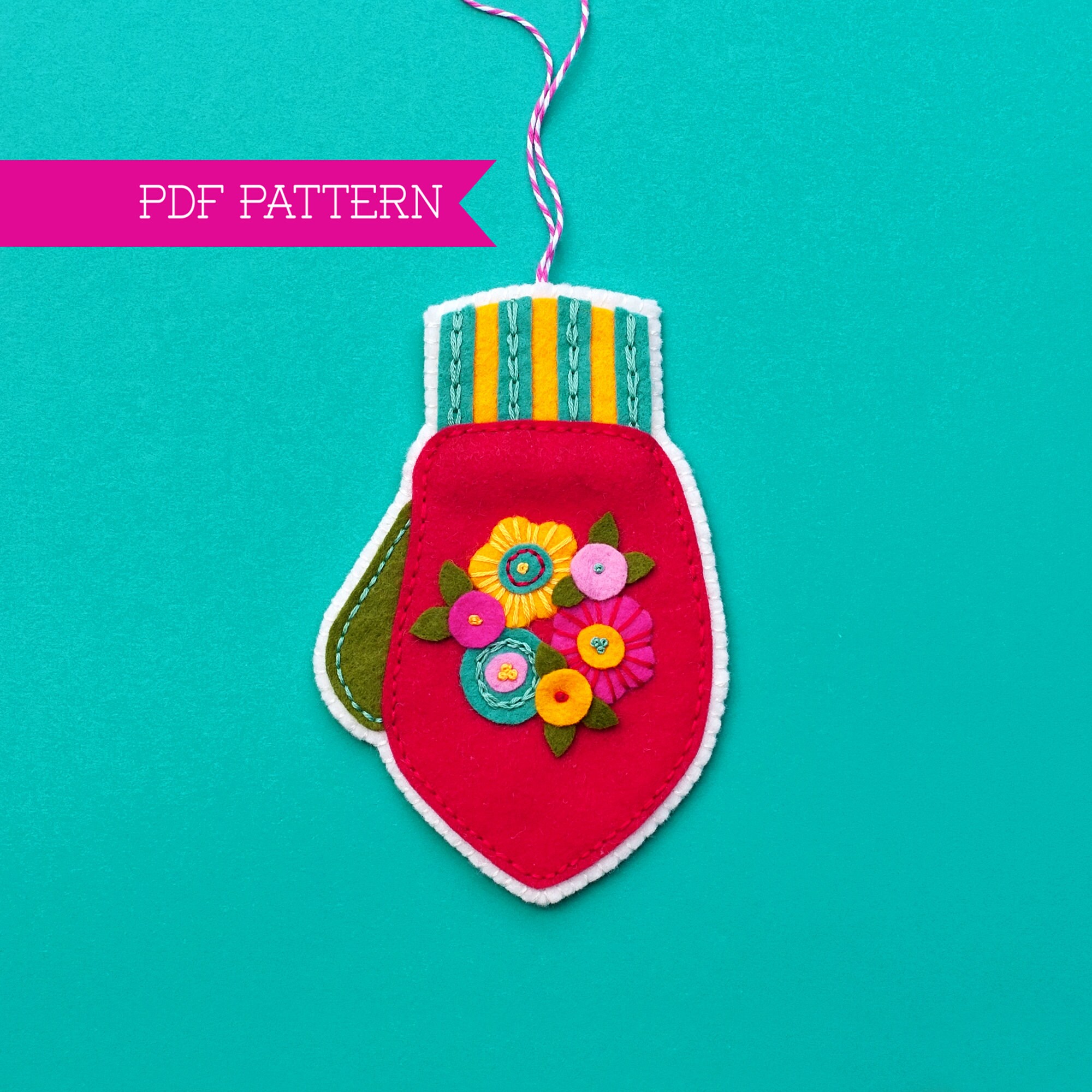 Mitten Ornament, PDF Pattern, Christmas Ornament, Felt Pattern, Winter ...