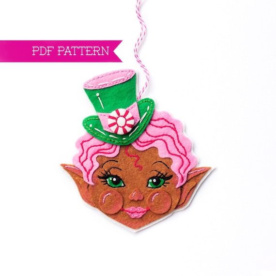 Felt PDF Pattern Elf Ornament DIY Ornament Felt Sewing | Etsy