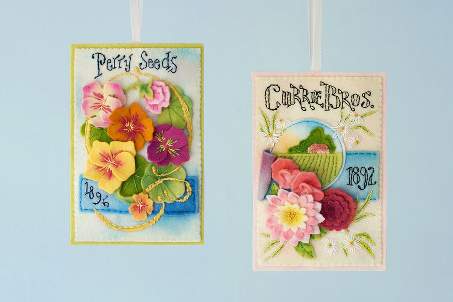 PDF Pattern, Wool Felt Pattern, Seed Packet, Flower Embroidery, Garden ...