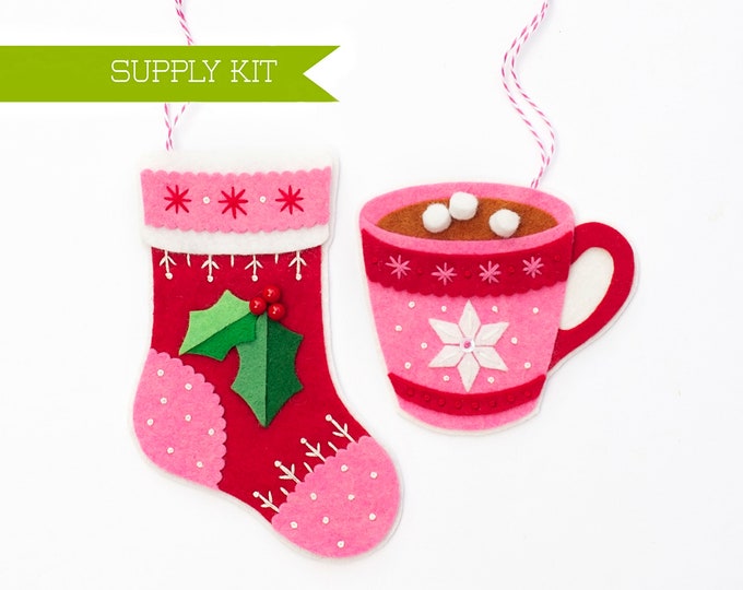 Stocking Ornament Kit, DIY Craft Kit, Christmas Craft, Christmas Supply ...