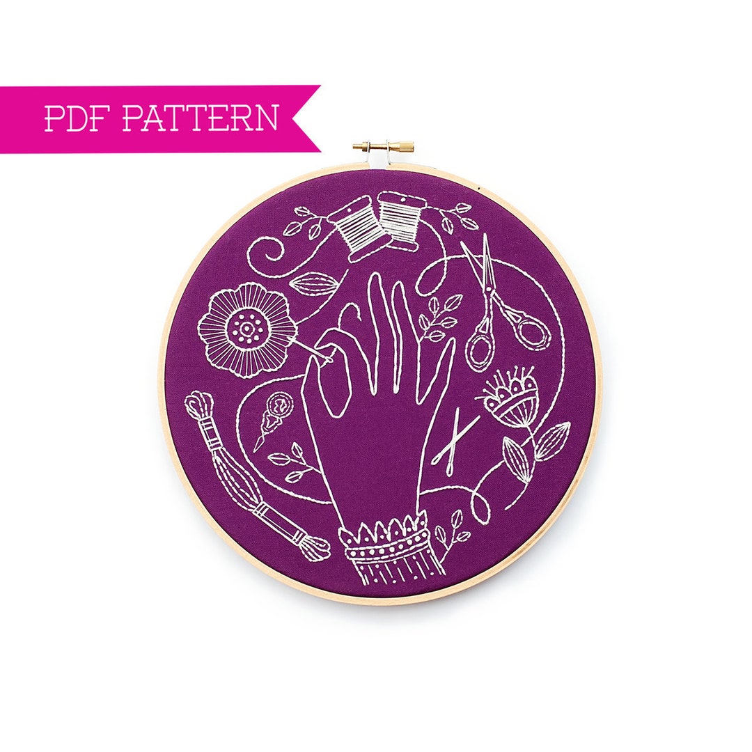 PDF Embroidery Pattern, PDF Pattern, Sewing Embroidery Pattern, Modern ...