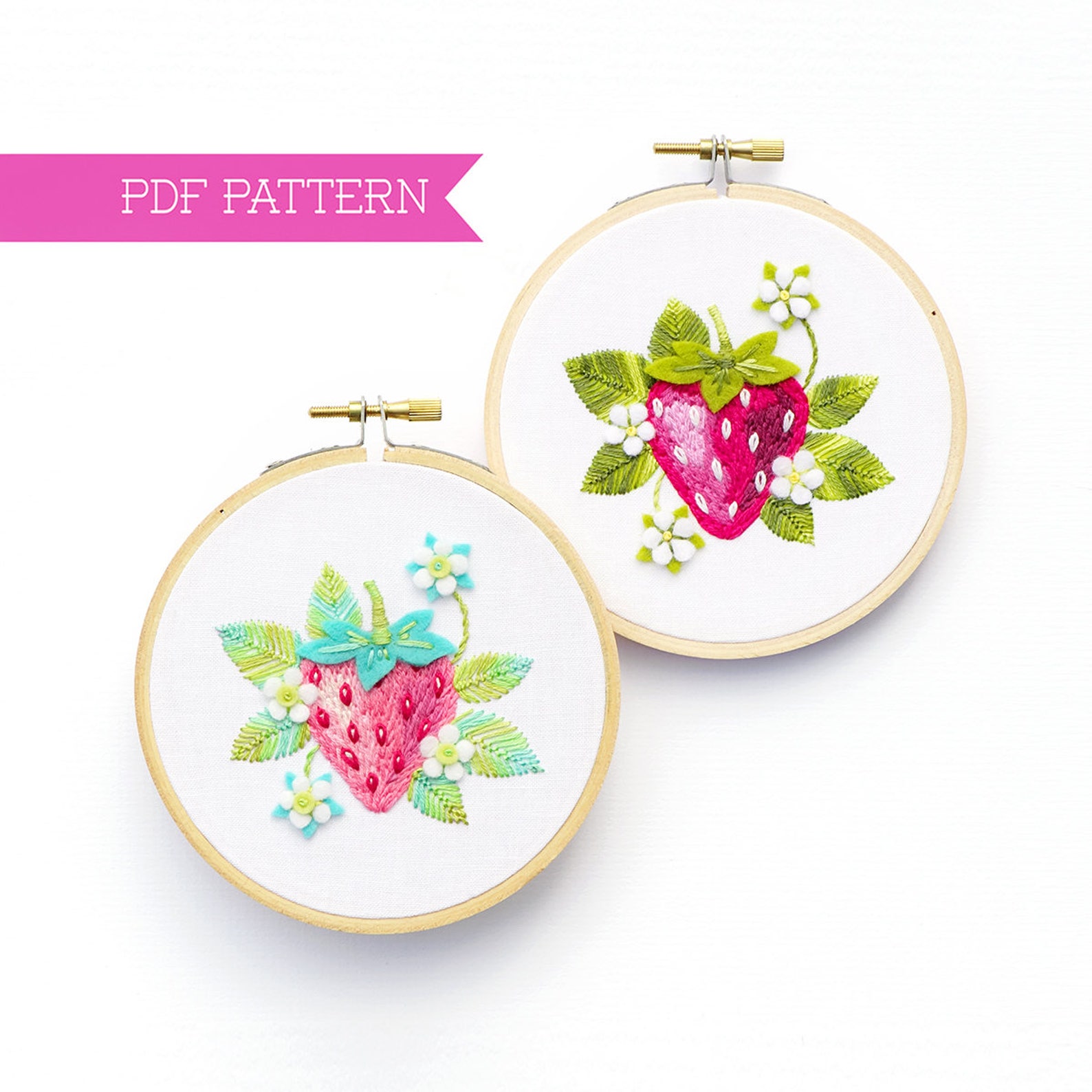 Embroidery Pattern PDF Strawberry Pattern Hand Embroidery - Etsy