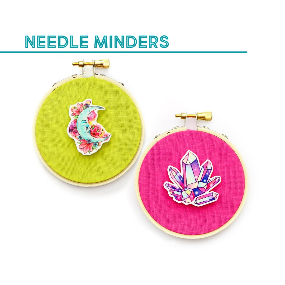 Crystals or Crescent Moon Needle Minder, Witchy Needleminder ...