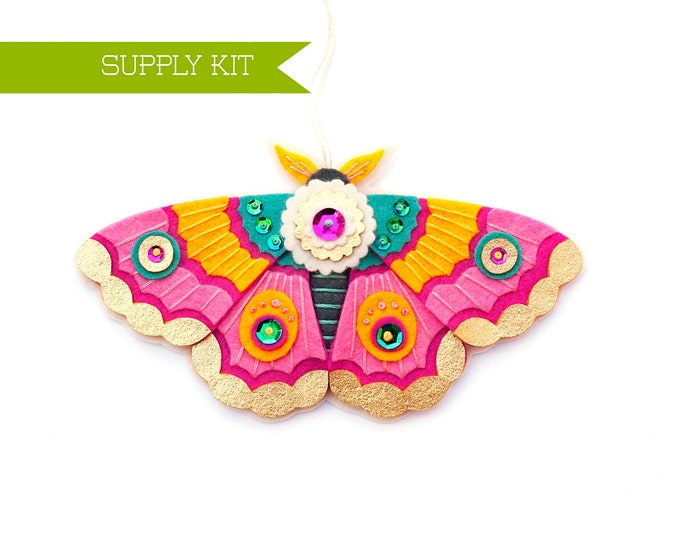 Moth Ornament Kit, Butterfly Sewing Kit, Christmas Ornament Kit, DIY ...