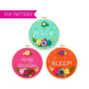 PDF Pattern, Embroidery Pattern, Funny Embroidery, Curse Word Art ...