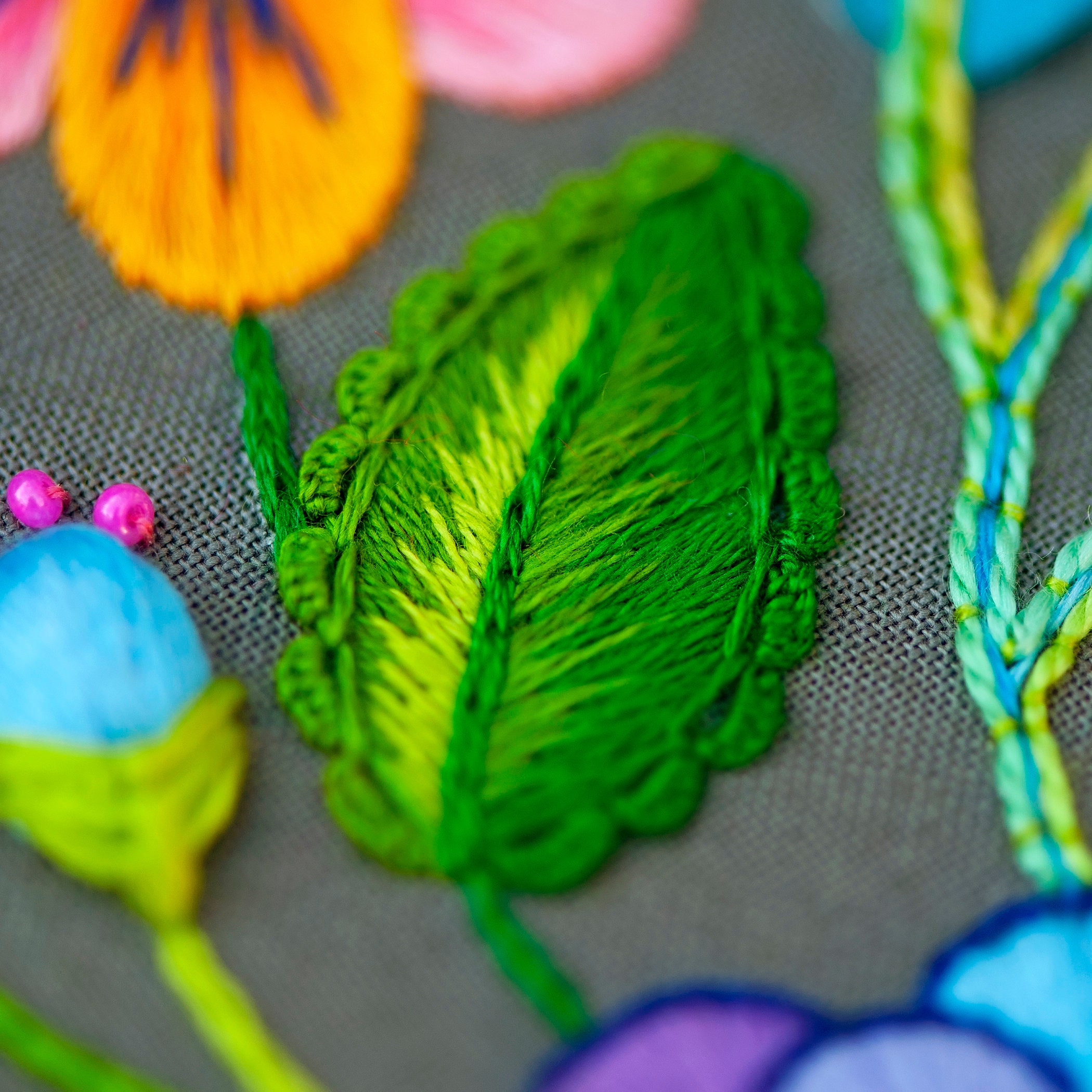 PDF Embroidery Pattern, One Meaningful Word, Flower Embroidery Pattern ...