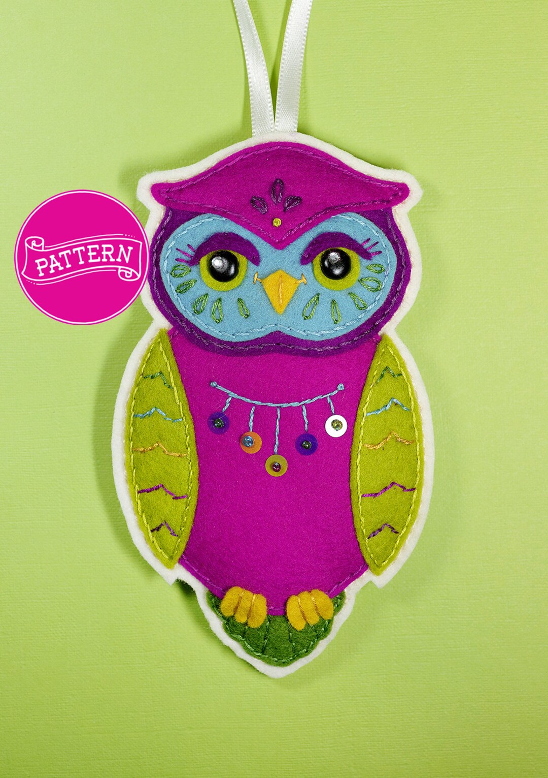Cecil the Owl Felt Ornament Pattern PDF - Etsy