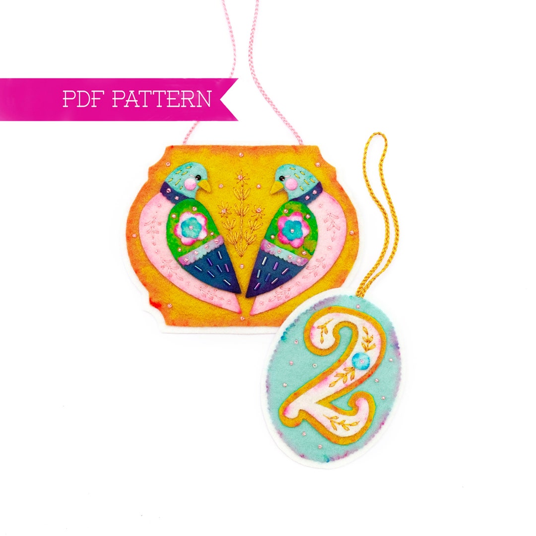 Twelve Days of Christmas PDF Patterns #2, Turtle Dove Ornaments, DIY ...