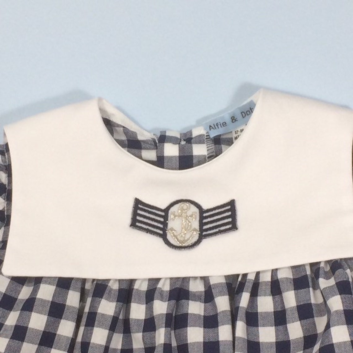 Navy Gingham Romper. - Etsy