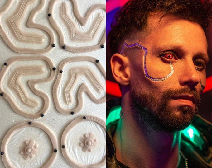 Cyber Punk Cosplay Face Set Prosthetics in Encapsulated Silicone - Etsy