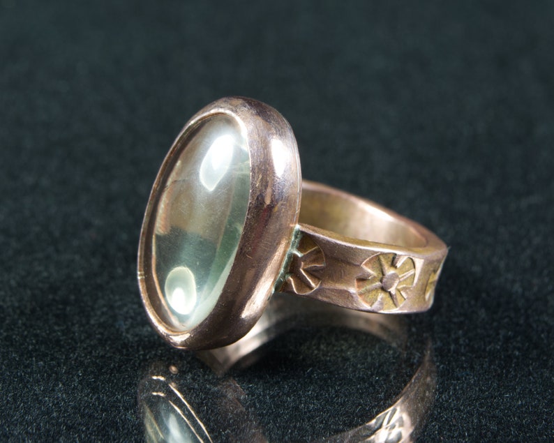 Copper Smokey Quartz Ring: Hand Cut/set Smokey Quartz and Hand Stamped ...