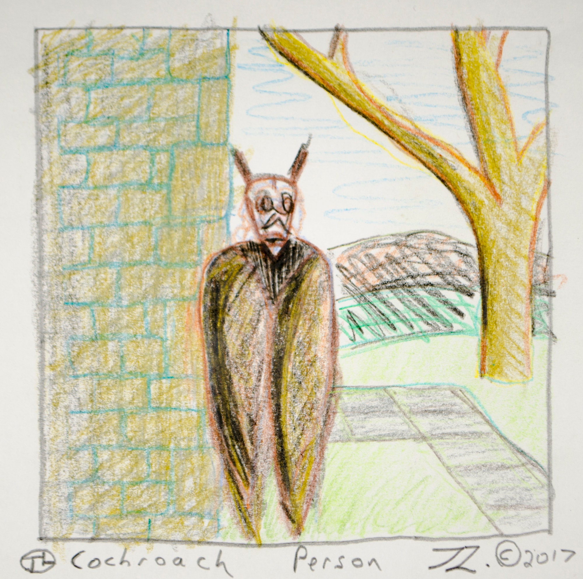 Cockroach Person Drawing: Pencil Drawing by TL Goodwin. cockroach ...