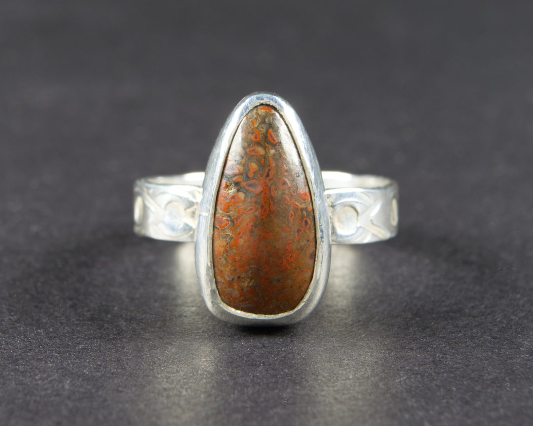 Sterling Dinosaur Bone Ring: Hand Cut and Set Dinosaur Bone utah. Hand ...