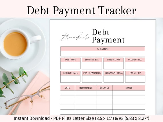 Debt Repayment Worksheet Debt Payoff Tracker Financial - Etsy