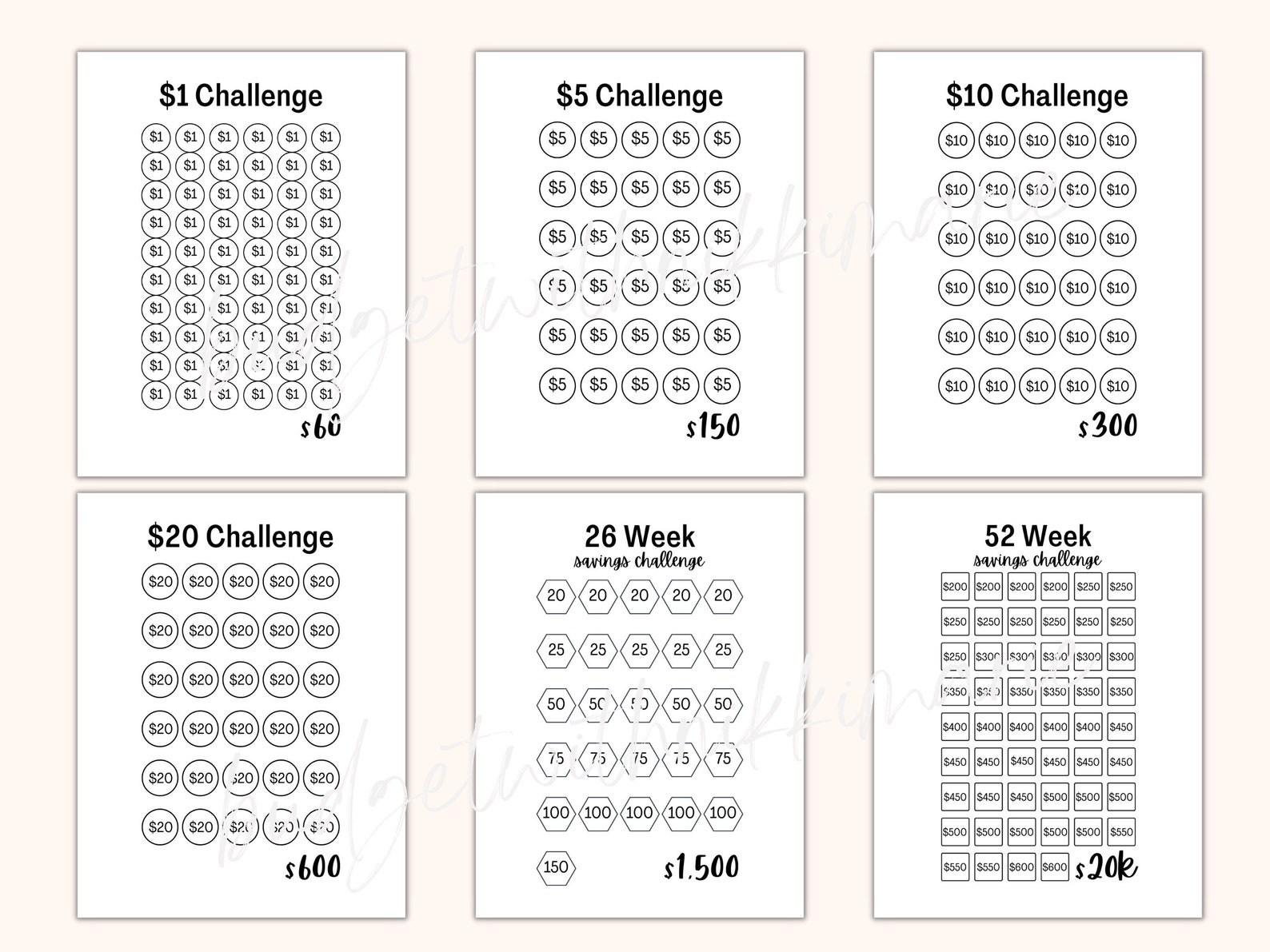 Spar-Challenge-Buch Spar Challenge Printable Savings Challenge Bundle ...