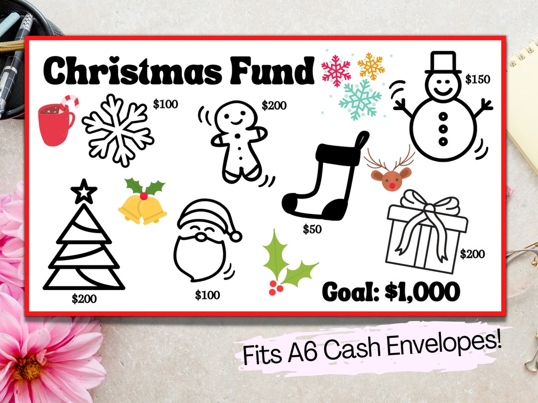 Christmas Savings Challenge: Holiday Fund Tracker (A6 Cash Envelope ...