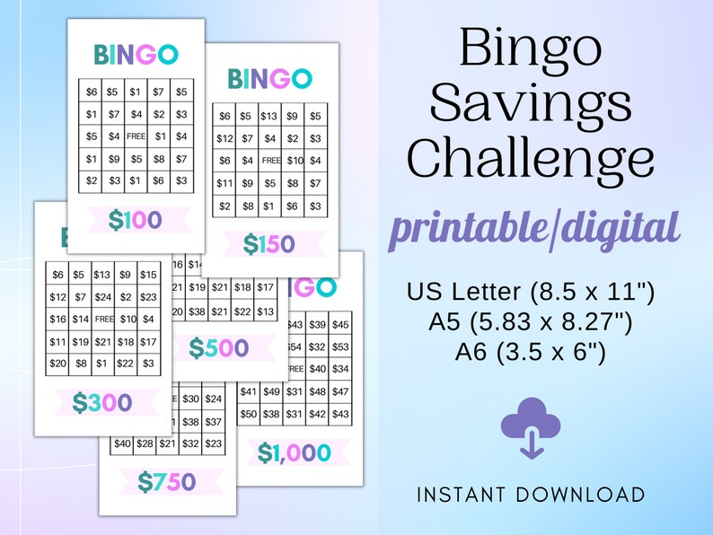 Bingo Savings Challenge Savings Challenge Bundle Money - Etsy Ireland