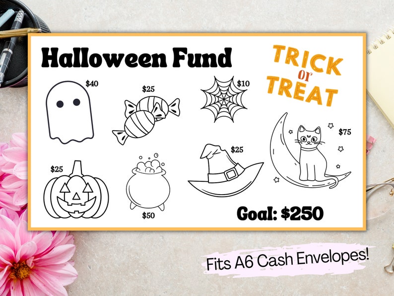 Halloween Savings Challenge Mini Seasonal Savings Tracker - Etsy