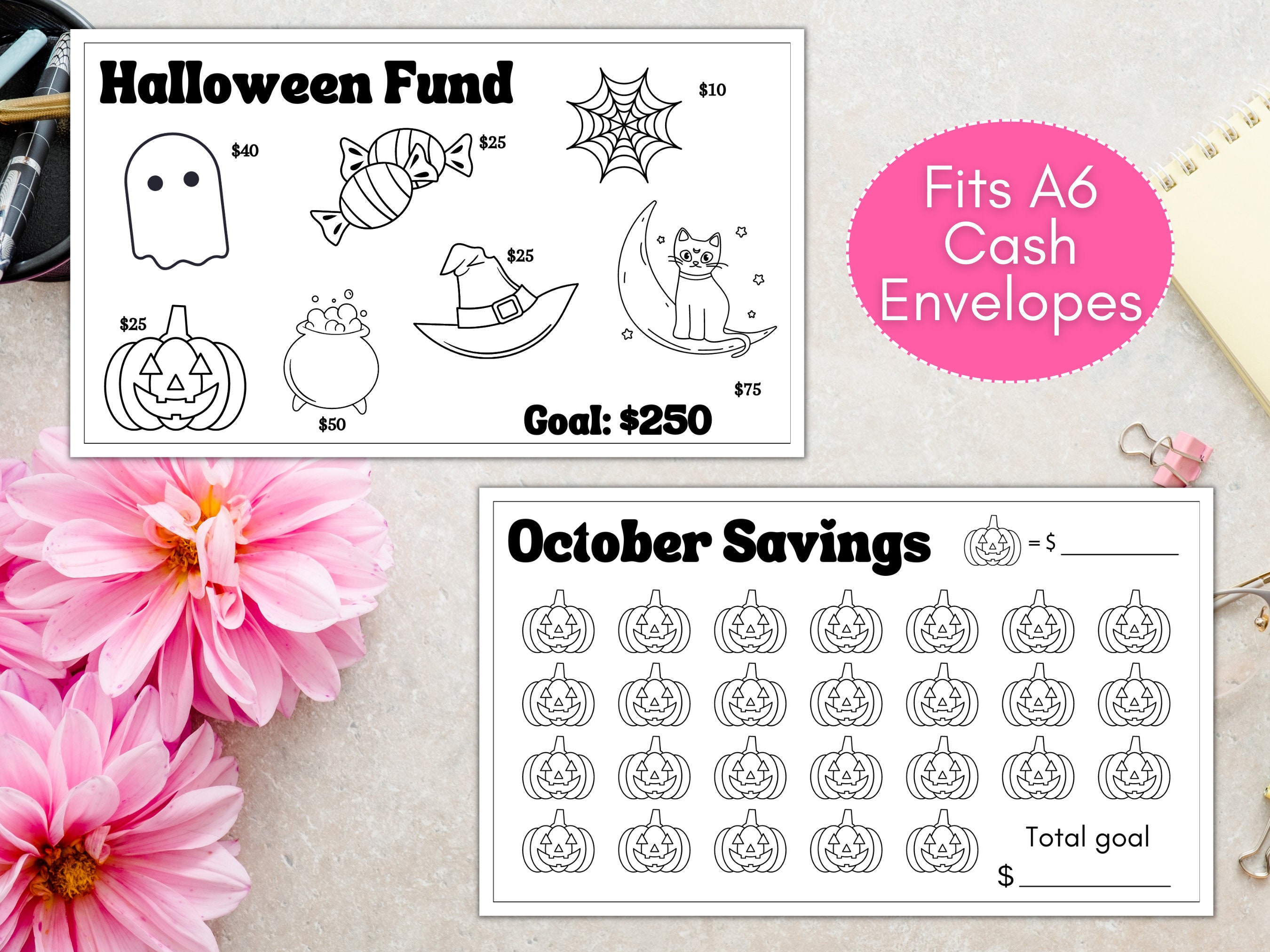 October Savings Challenge Halloween Savings Challenge Seasonal Cash ...
