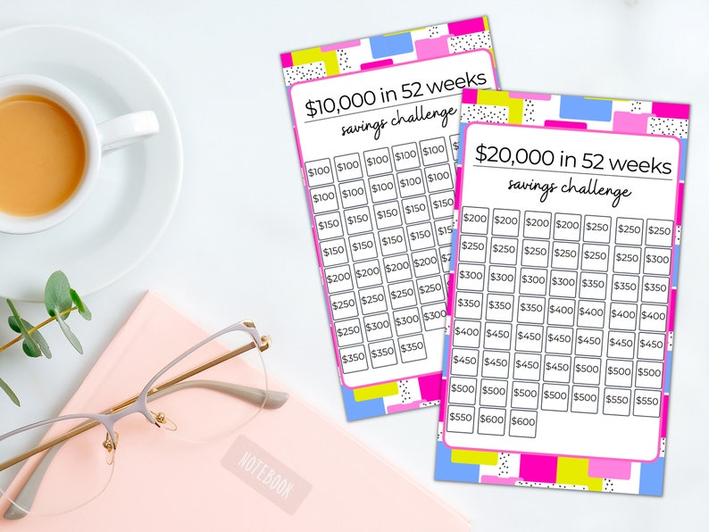 Mini Savings Challenge Bundle Savings Tracker Fits A6 Budget Binder and ...