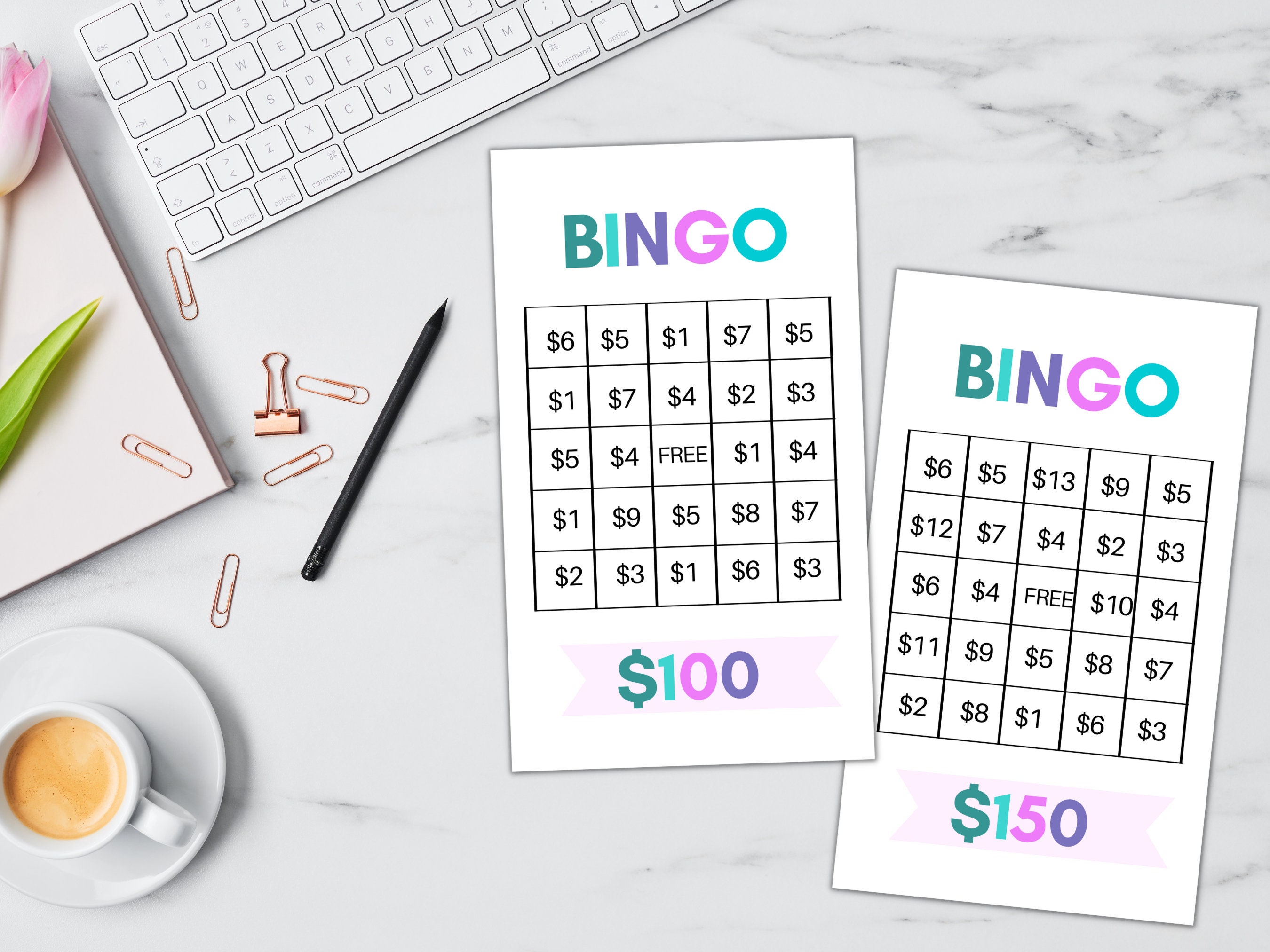 Bingo Savings Challenge Savings Challenge Bundle Money - Etsy
