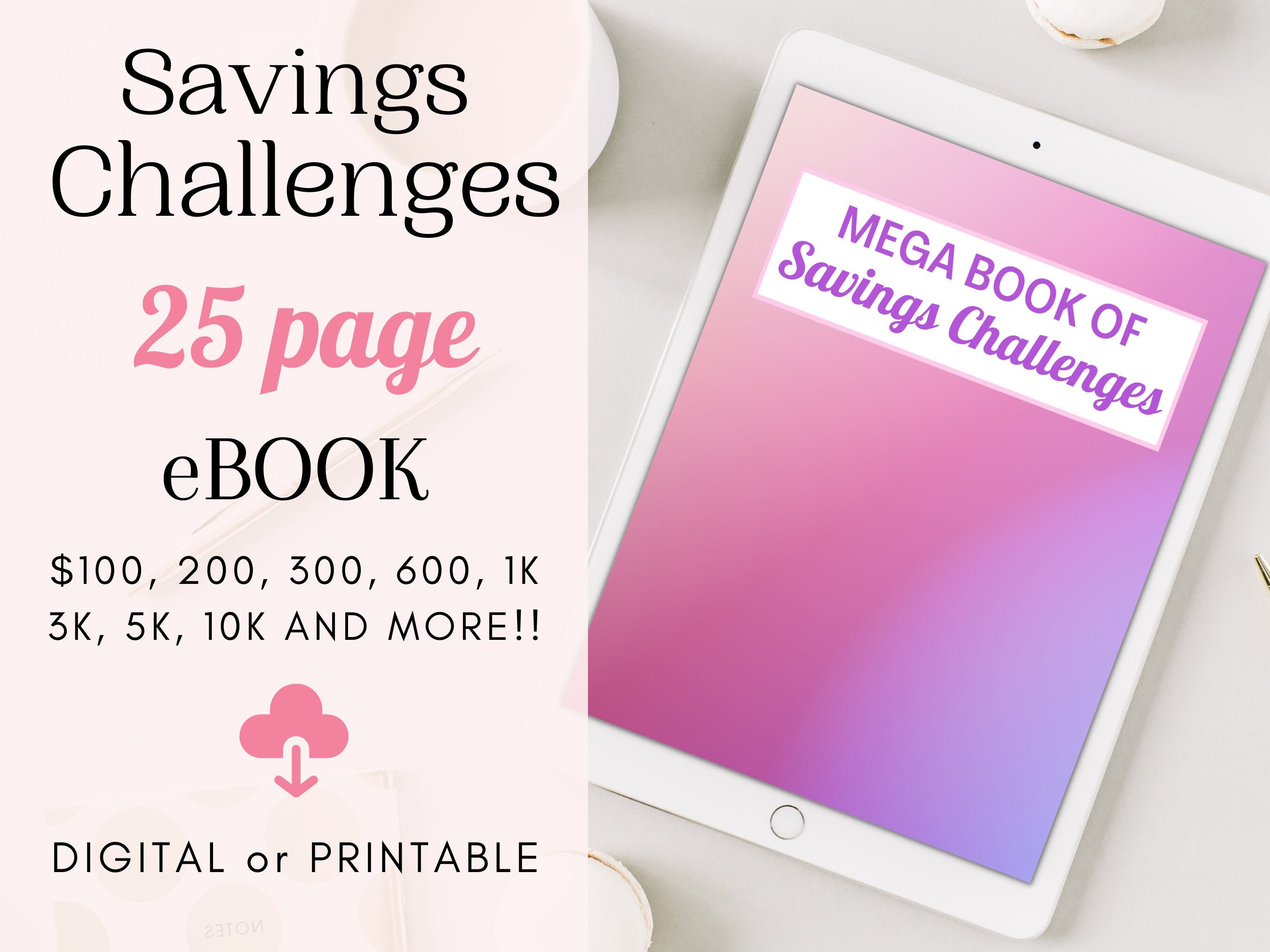 Savings Challenge Book Saving Challenge Printable Savings Challenge ...