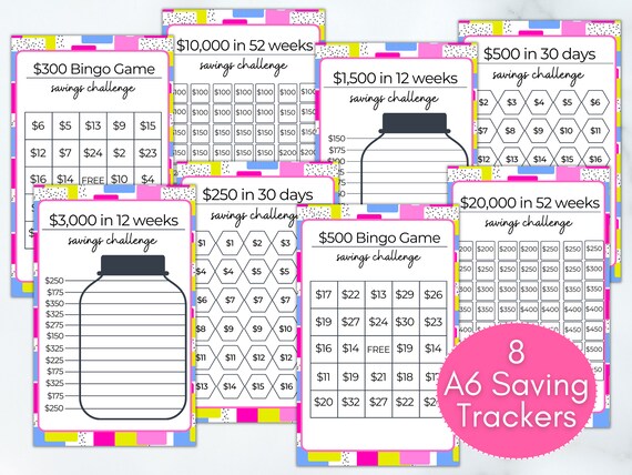 Mini Savings Challenge Bundle Savings Tracker Fits A6 Budget - Etsy