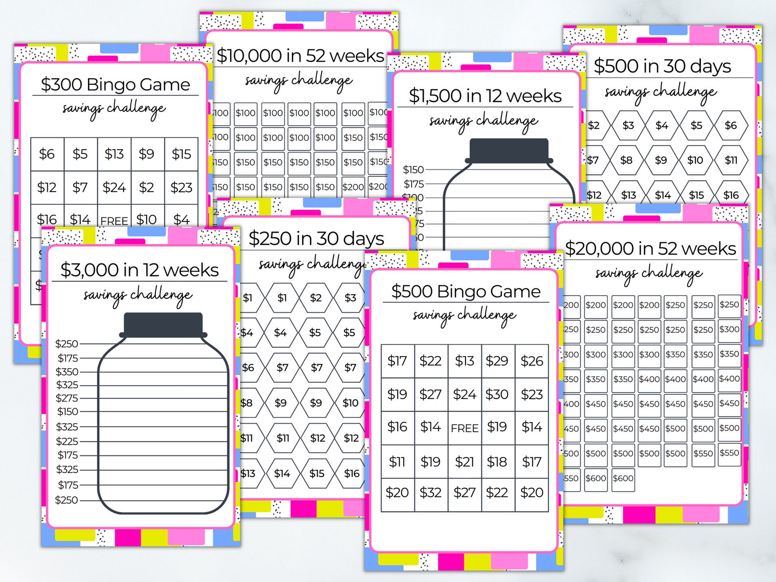 Savings Challenge Bundle A6 Cash Stuffing Inserts Savings Challenge ...