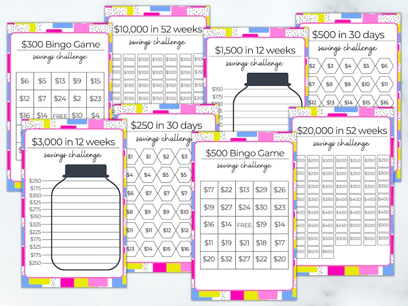 Savings Challenge Bundle A6 Cash Stuffing Inserts Savings Challenge ...