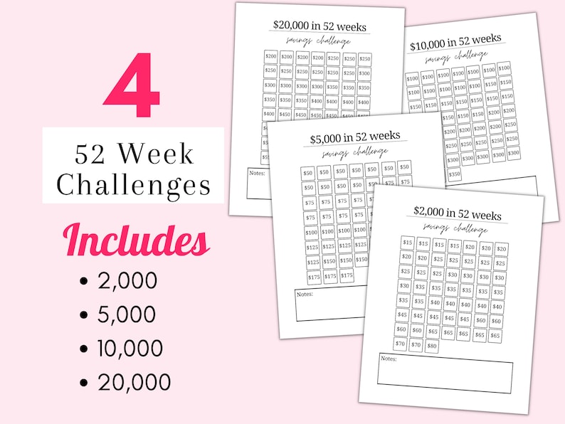 Savings Challenge Book: Printable Money Saving Trackers (PDF Download ...