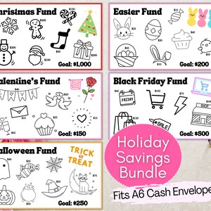 Holiday Savings Challenge Bundle | 12 Month Saving Challenge | A6 Cash ...