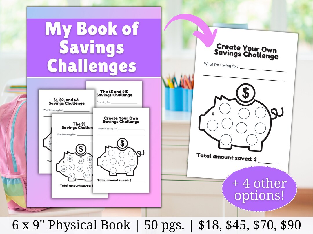 Kids Savings Challenge Book | Unique Piggy Bank | Gifts for Kids ...