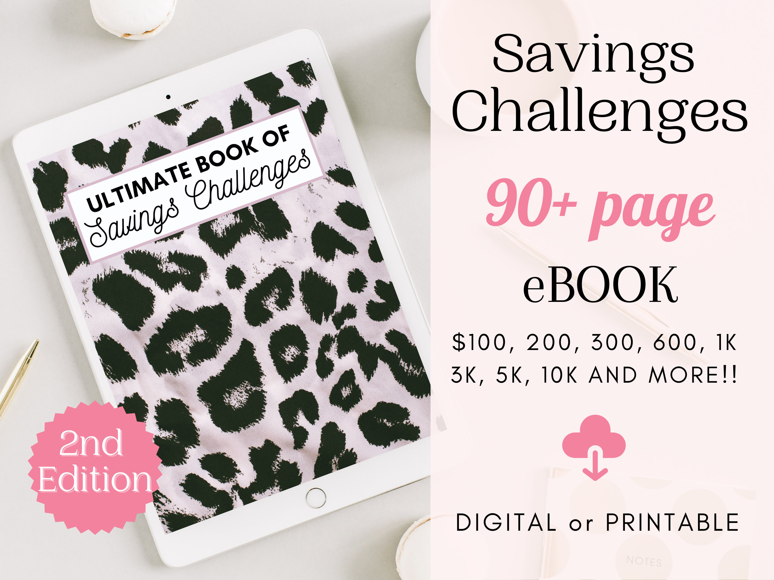 Digital Savings Challenge Book Printable PDF Download - Etsy