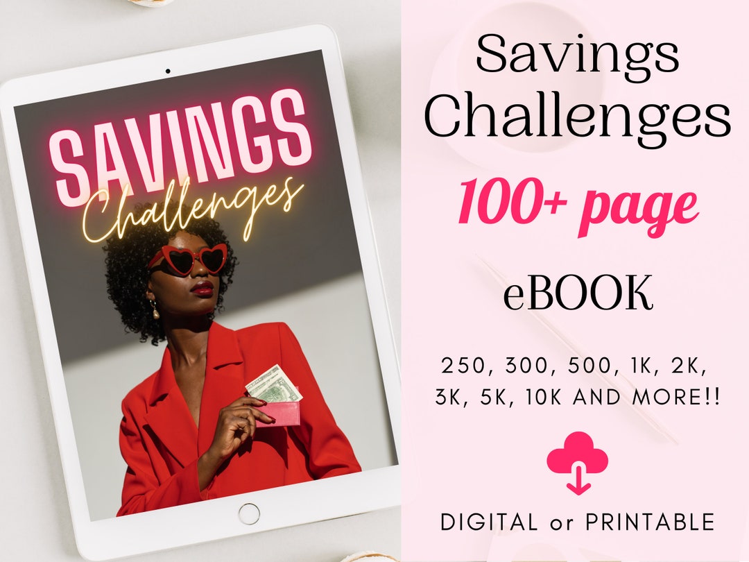 Savings Challenge Book: Printable Money Saving Trackers (PDF Download ...