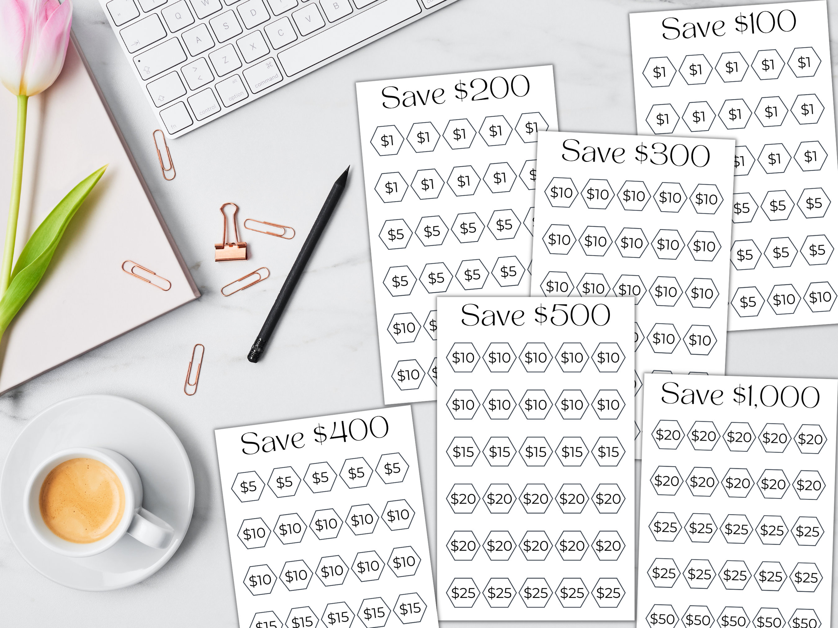 Cash Stuffing Envelope Inserts Savings Challenge Bundle A6 Budget ...