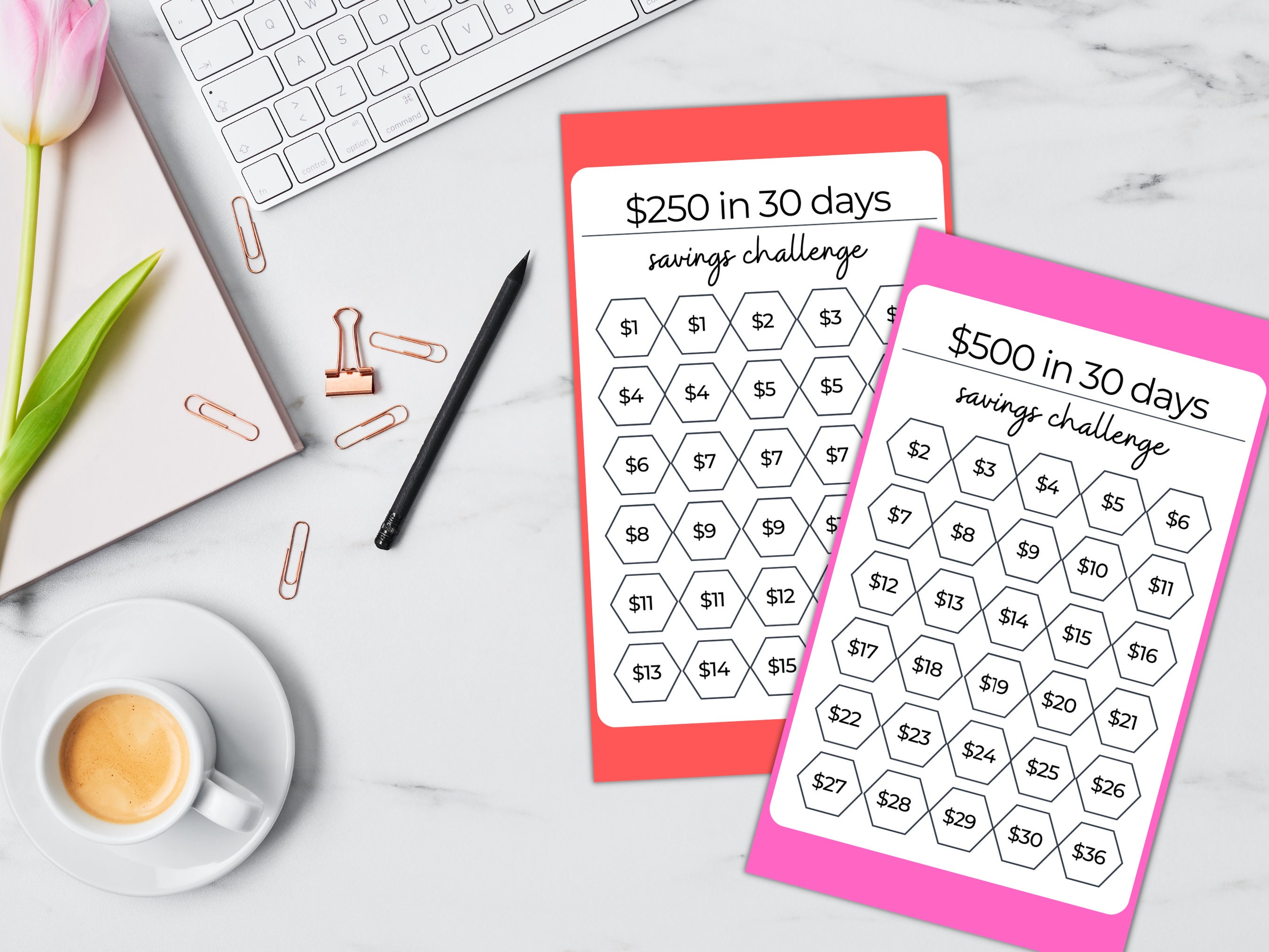 Mini Savings Challenge Bundle Savings Tracker Games Fit A6 Budget ...